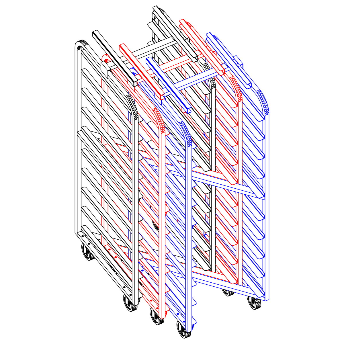 Nesting Aluminum Oven Rack – Baxter/LBC Style, End Load, 2" Spacing, 3 ...